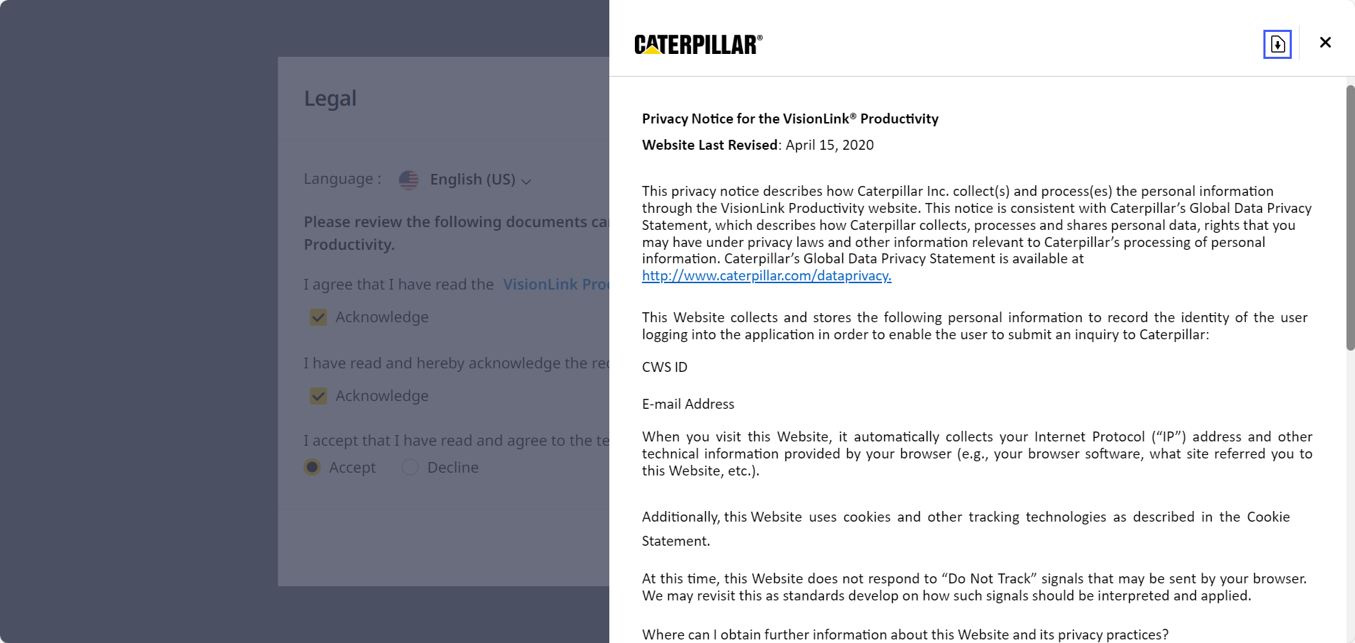 Accessing VisionLink Productivity